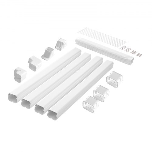 VEVOR Mini Split Line Set Cover 3-inch W 15.8Ft L, PVC Decorative Pipe ...