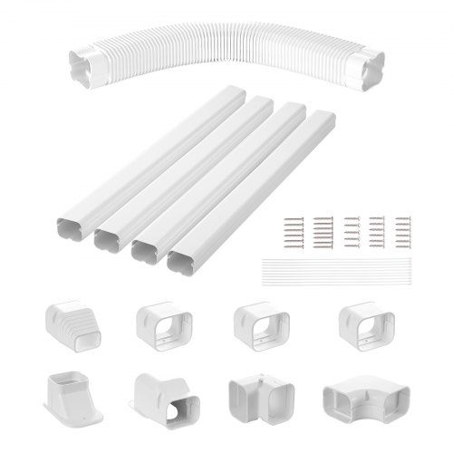 VEVOR Mini Split Line Set Cover 3-inch W 17.6Ft L, PVC Decorative Pipe ...
