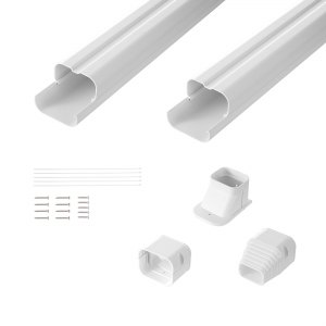 VEVOR Mini Split Line Set Cover 3-inch W 7.4Ft L, PVC Decorative Pipe ...