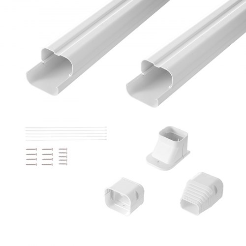 VEVOR Mini Split Line Set Cover 3-inch W 7.4Ft L, PVC Decorative Pipe ...