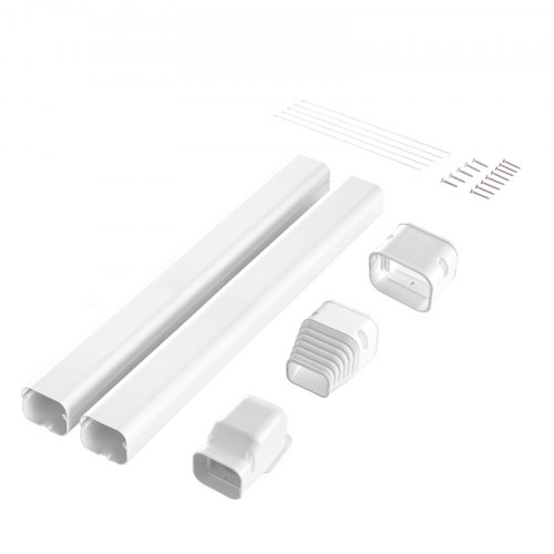 VEVOR Mini Split Line Set Cover 3-inch W 7.4Ft L, PVC Decorative Pipe ...
