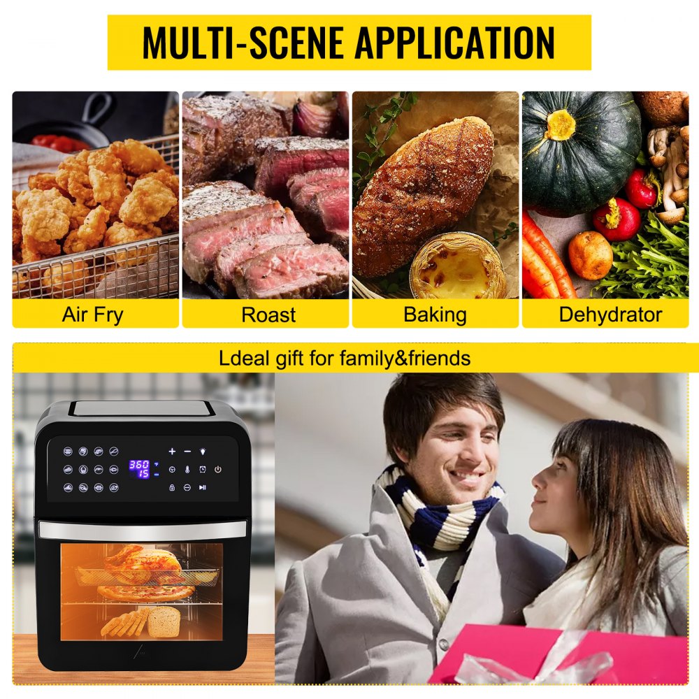 VEVOR 13QT Air Fryer Oven, 1700W Electric Air Fryer Toaster Oven ...