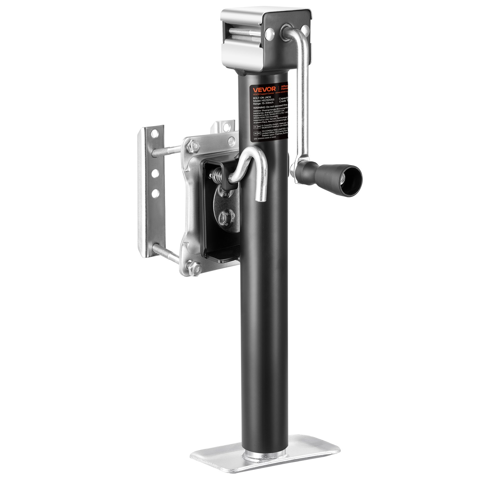 VEVOR Heavy Duty Trailer Jack – 2500 lbs, 15-In Travel