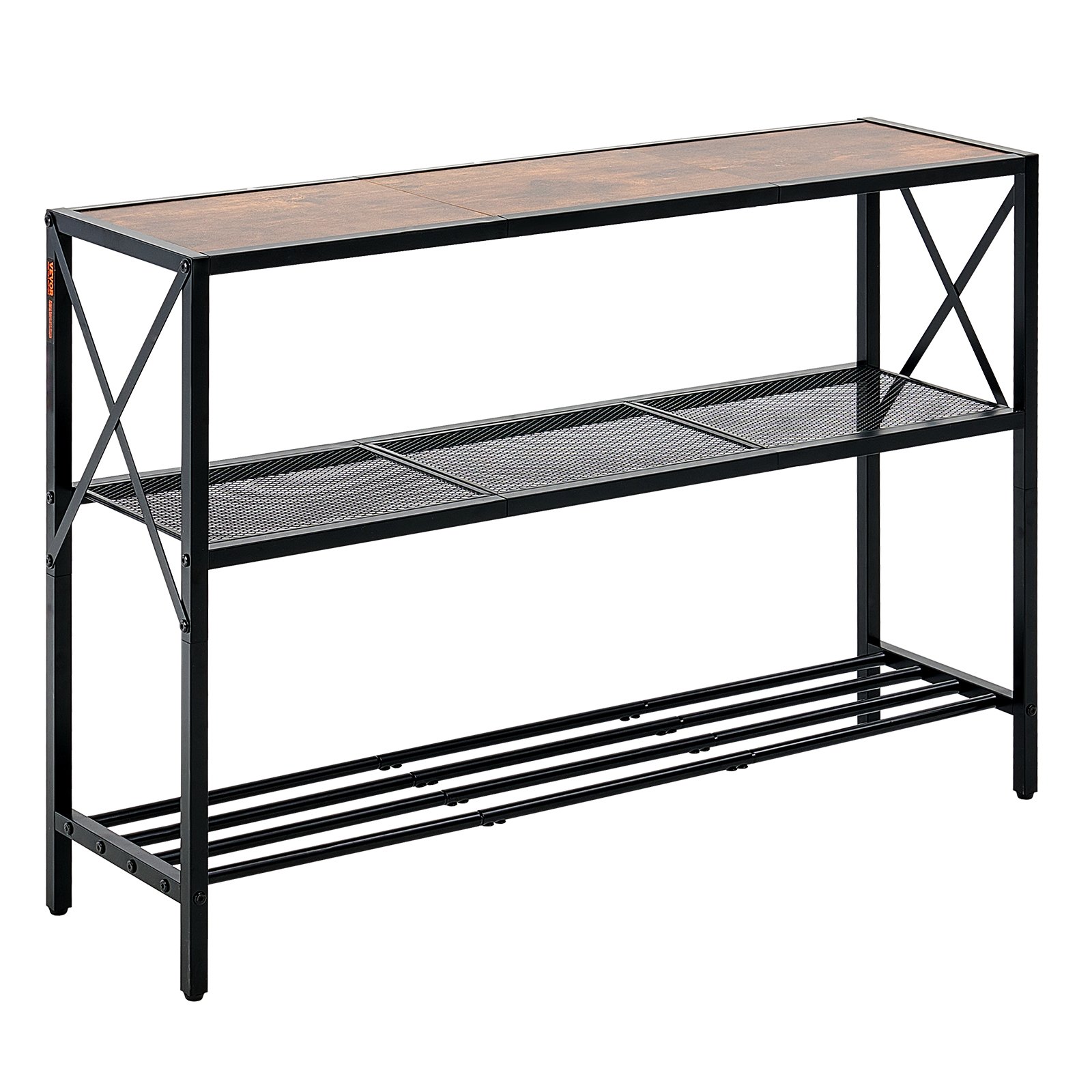 VEVOR Narrow Console Sofa Table, 41.7 inches Behind Couch Table, 3-Tier ...