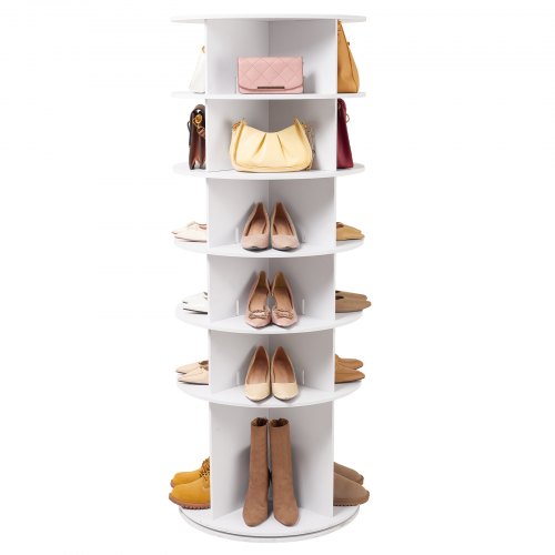 VEVOR 6 Tiers Rotating Shoe Rack Tower, 360°Spinning Shoe Display ...