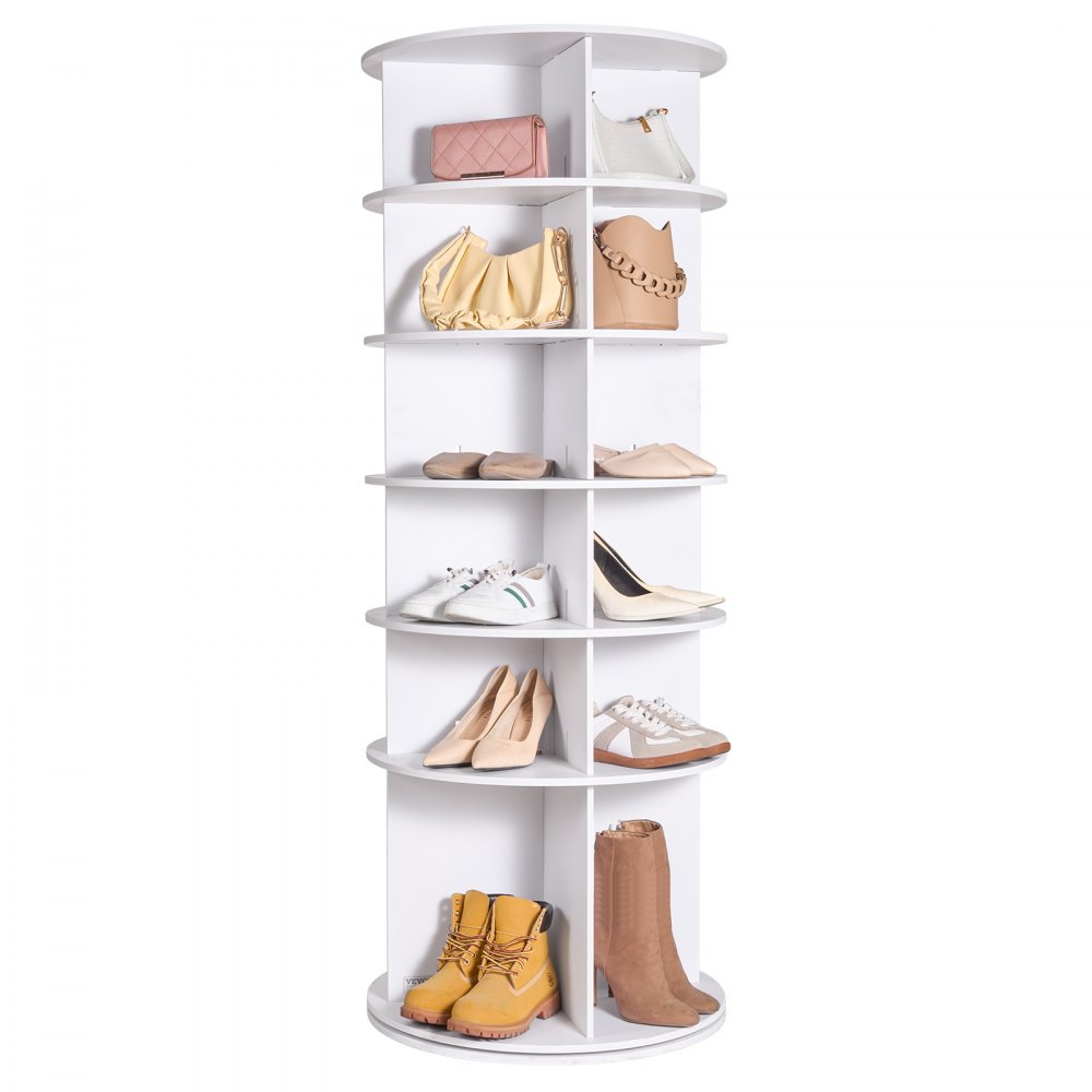 VEVOR 6-Tier Rotating Shoe Rack Tower 360° Spinning Shoe Display ...