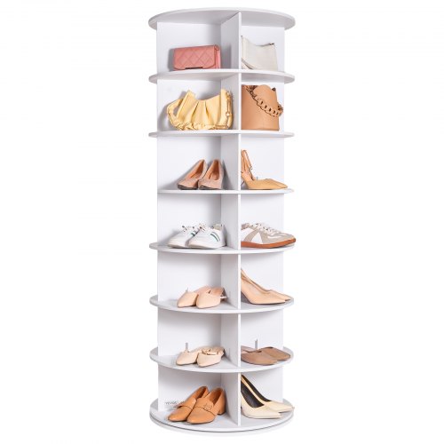 VEVOR 7 Tiers Rotating Shoe Rack Tower, 360°Spinning Shoe Display ...