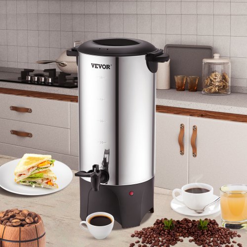 VEVOR Commercial Coffee Urn 50 Cup Stainless Steel Coffee Dispenser ...