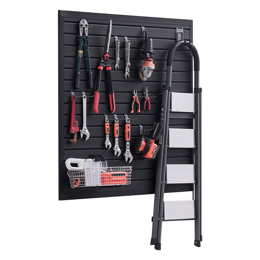 4 x 4 ft Slat Wall Paneling PVC Black Garage Slatwall with Modular ...