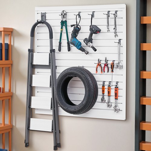 VEVOR 4 x 4 ft Slat Wall Paneling PVC White Garage Slatwall with ...