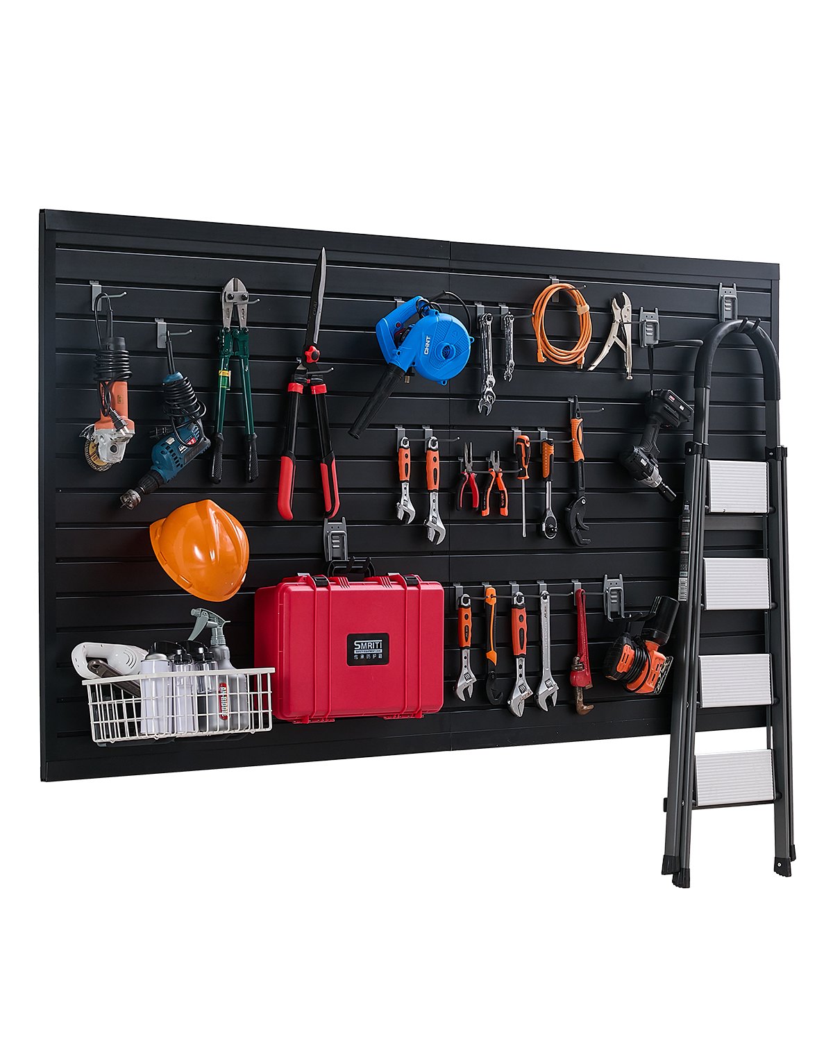 VEVOR Slat Wall Paneling, 8 x 4 ft, PVC Garage Slatwall with Modular ...