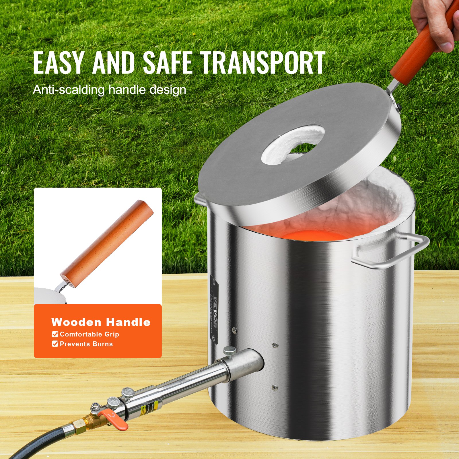 VEVOR Propane Melting Furnace Kit 8KG/18lbs with Crucible Tongs Metal ...