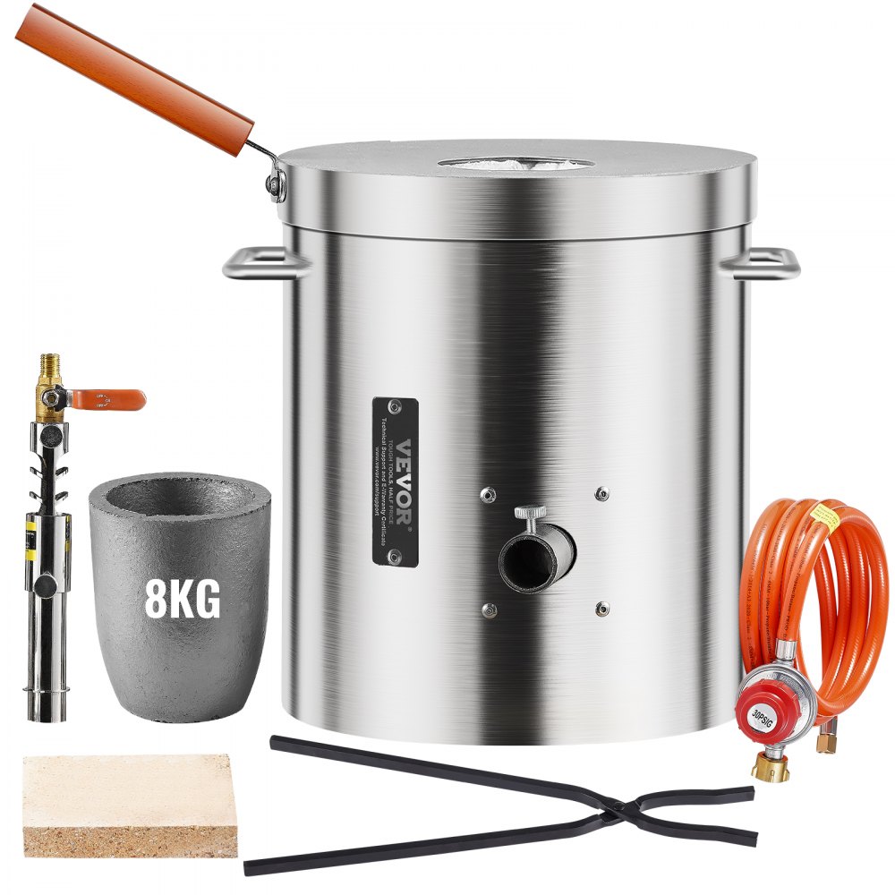 VEVOR Propane Melting Furnace Kit 8KG/18lbs with Crucible Tongs Metal ...