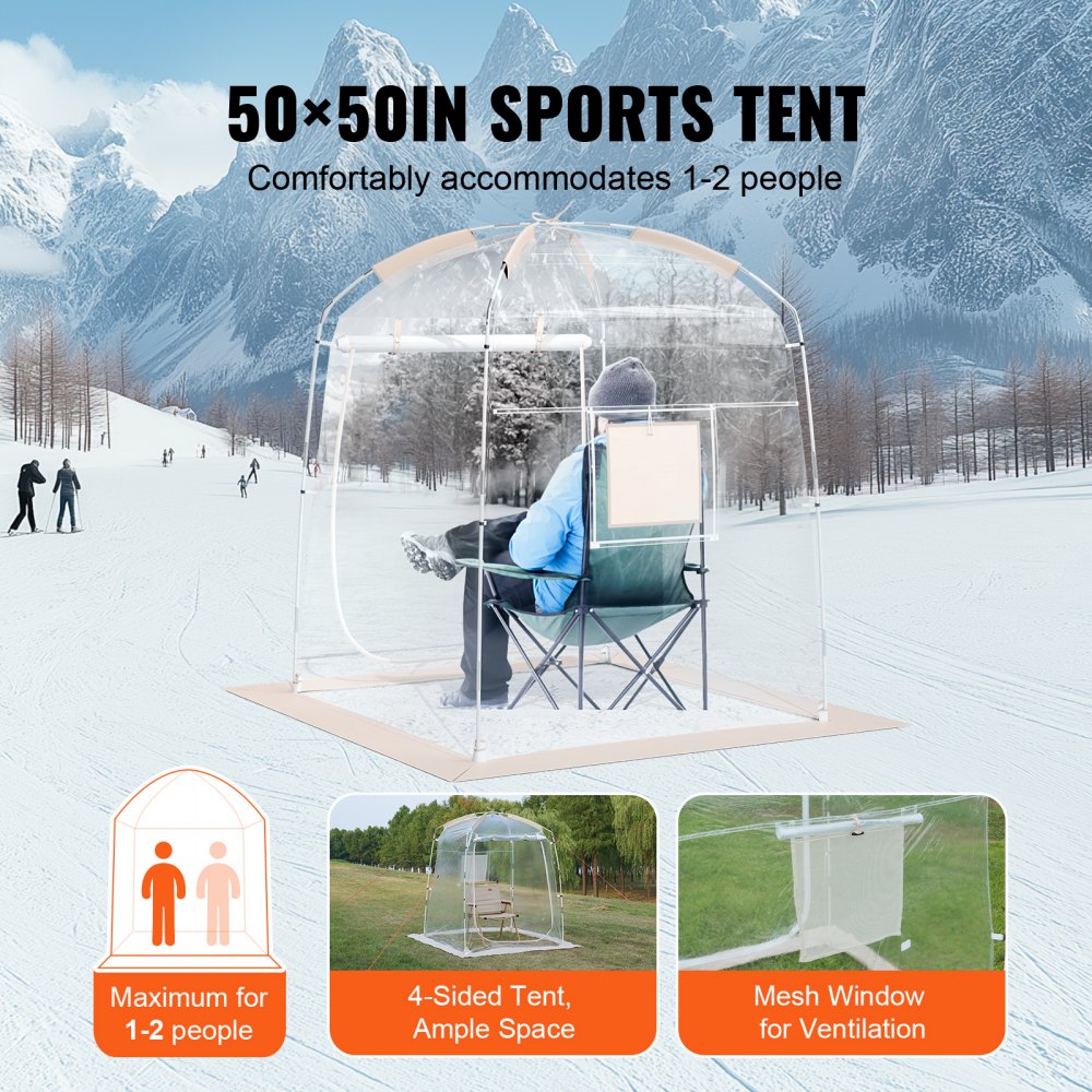 VEVOR Sports Tent Instant Tent Shelter Weather Proof 1 Person Clear ...