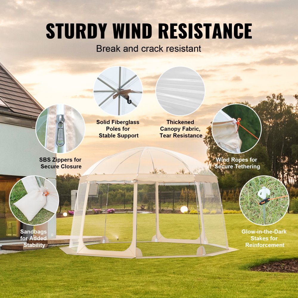 VEVOR Sports Tent Instant Pop-Up Tent Shelter Weather Proof 12-15 ...