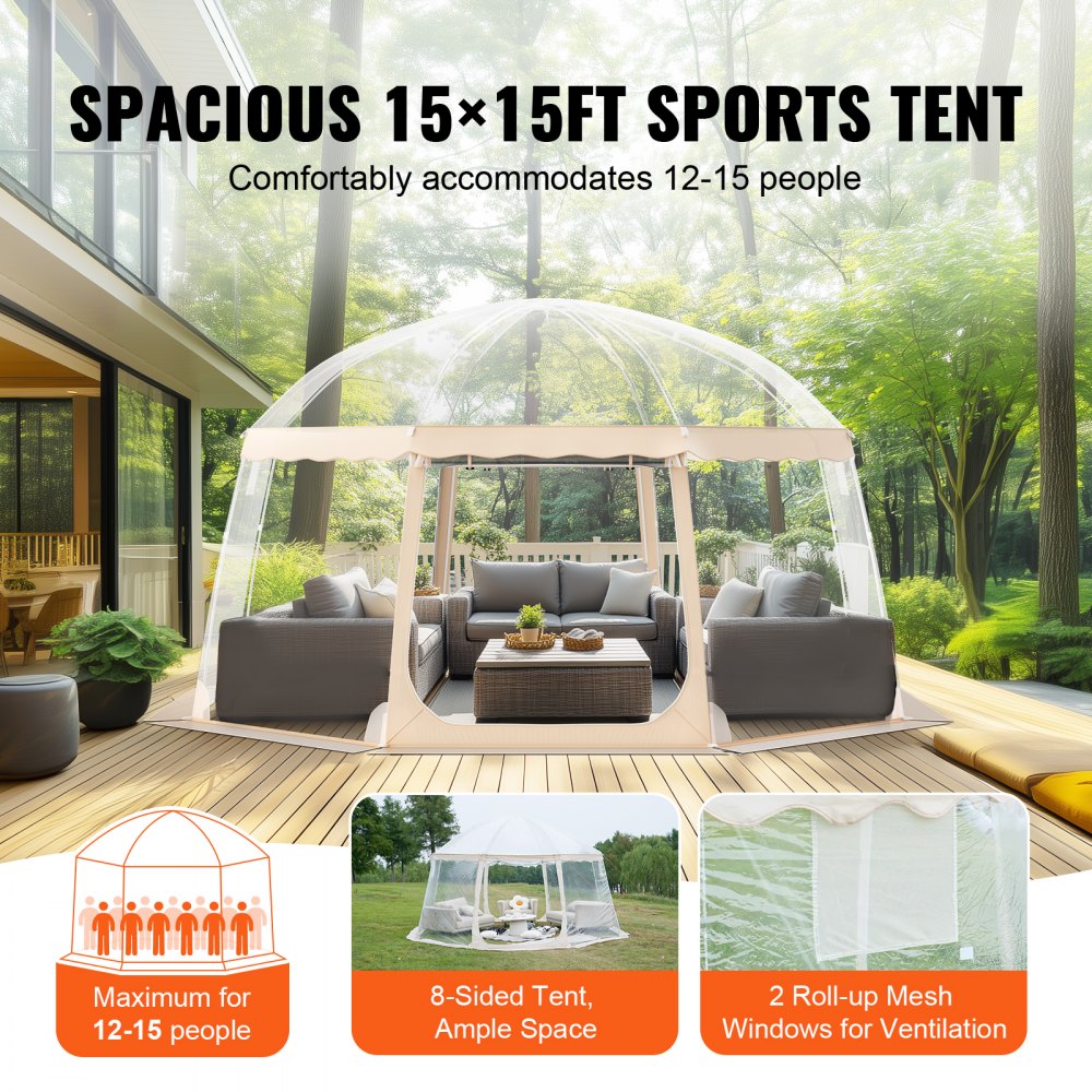 VEVOR Sports Tent Instant Pop-Up Tent Shelter Weather Proof 12-15 ...