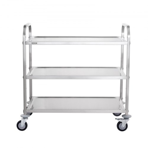VEVOR Kitchen Utility Cart, 3 Tiers, Wire Rolling Cart w/ 450LBS ...