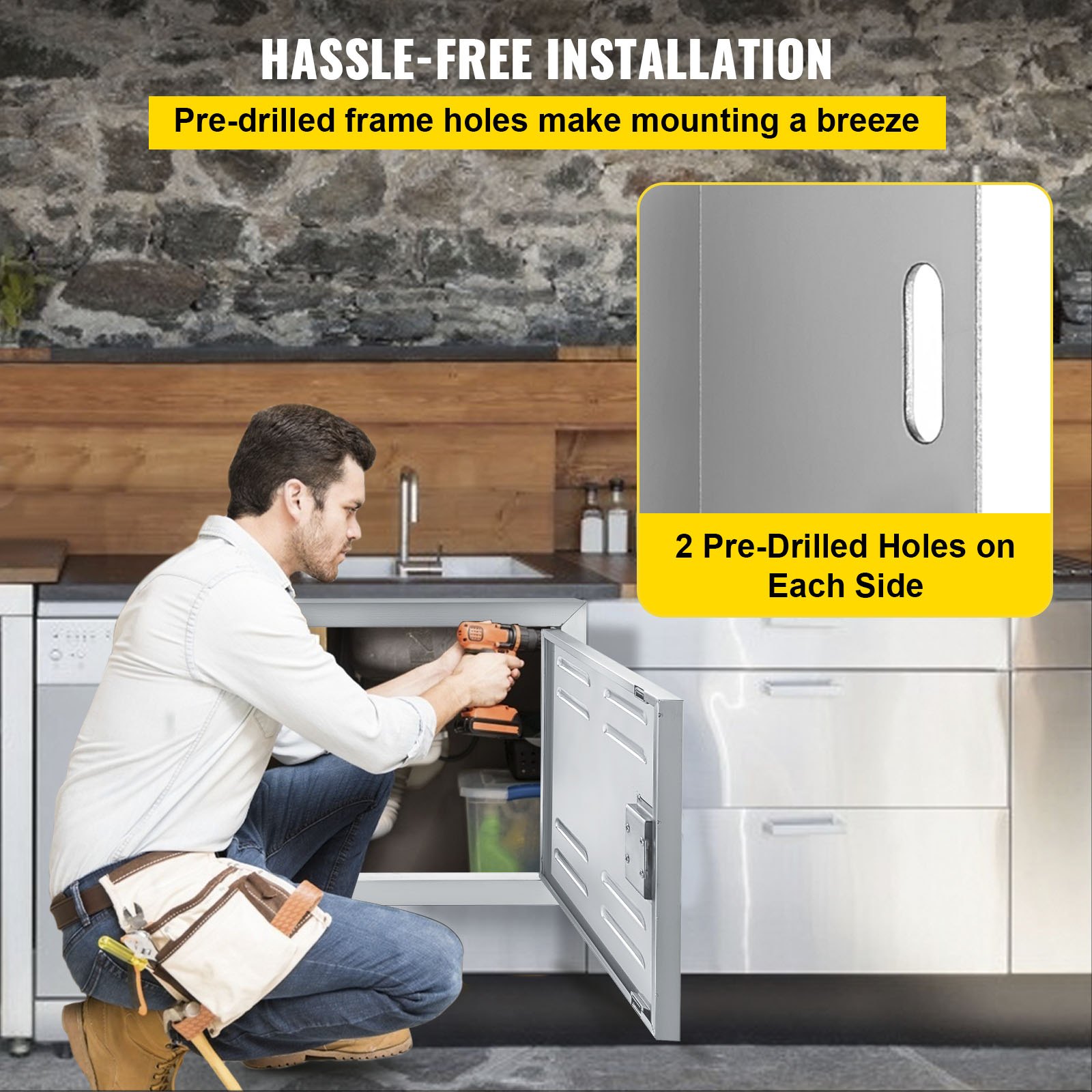 VEVOR Vented Access Door 12x12in Single Access Door with Vents, 304 ...