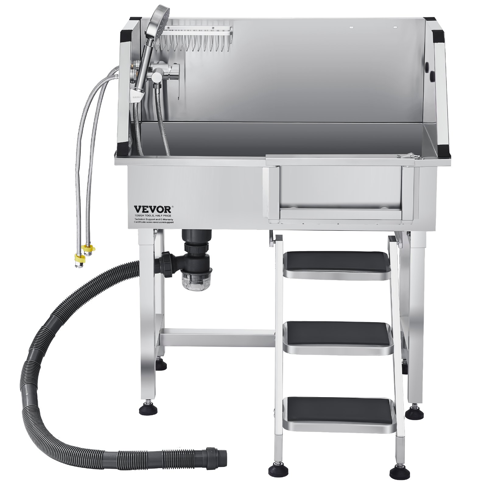 VEVOR 34 Inch Stainless Steel Dog Washing Station, Pet Grooming Tub ...