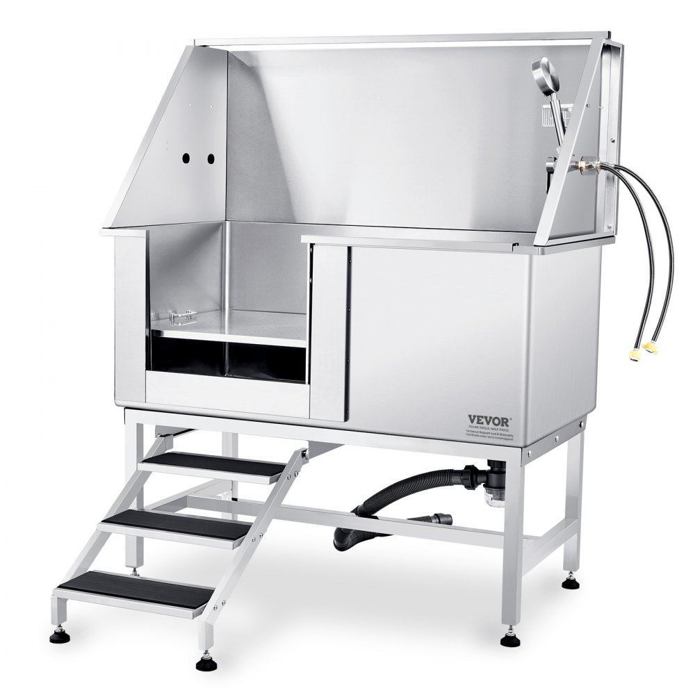 VEVOR 50" Pet Dog Bathing Station w/Stairs, Professional Stainless ...
