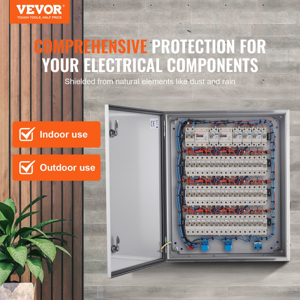 VEVOR Steel Electrical Box, 24"x 20"x 8", 304 Stainless Steel ...