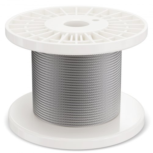 VEVOR T304 Stainless Steel Cable 1/8" 7x7 Steel Wire Rope 100 ft Cable ...