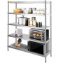 VEVOR Stainless Steel Shelving 60x18.5 Inch 5 Tier Adjustable Shelf ...