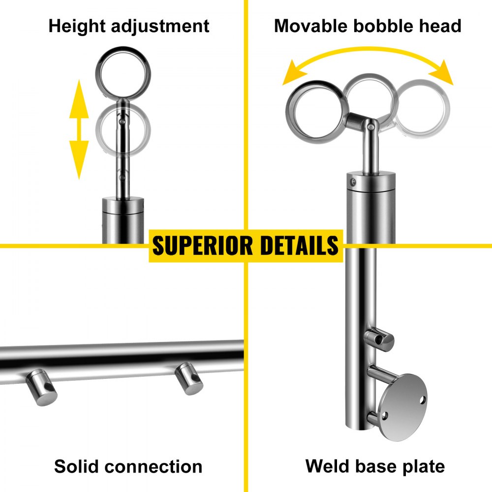 VEVOR Adjustable Angle Stair Rail, 90CM Rail Stair Banister Handrail ...