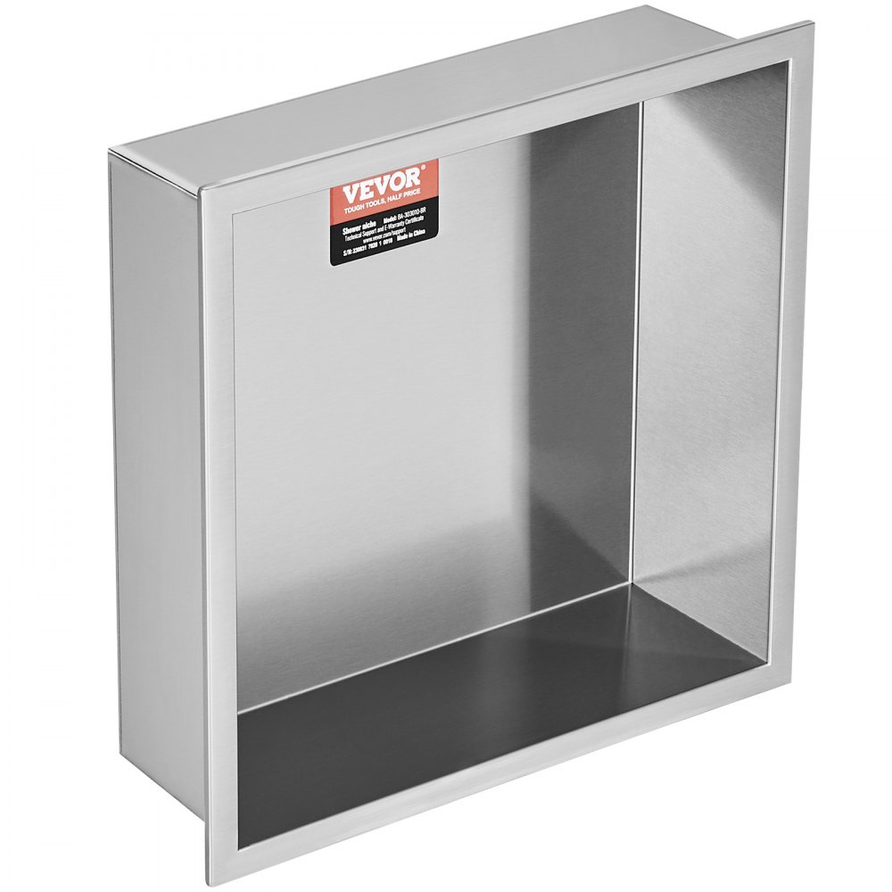 VEVOR 13"x13" No Tile Shower Niche 304 Stainless Steel, Wall-Inserted ...
