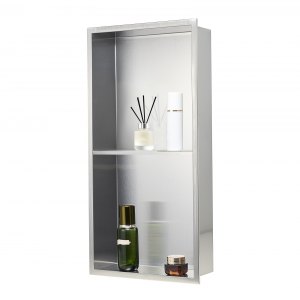 VEVOR Shower Niche, 13 x 25 x 4 inch Recessed Wall Niche Double-layer ...