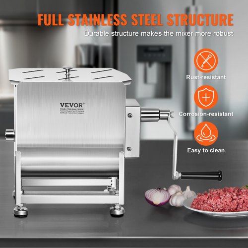 VEVOR 30 Pound Manual Meat Mixer Sausage Hand Mixer Machine Stainless ...
