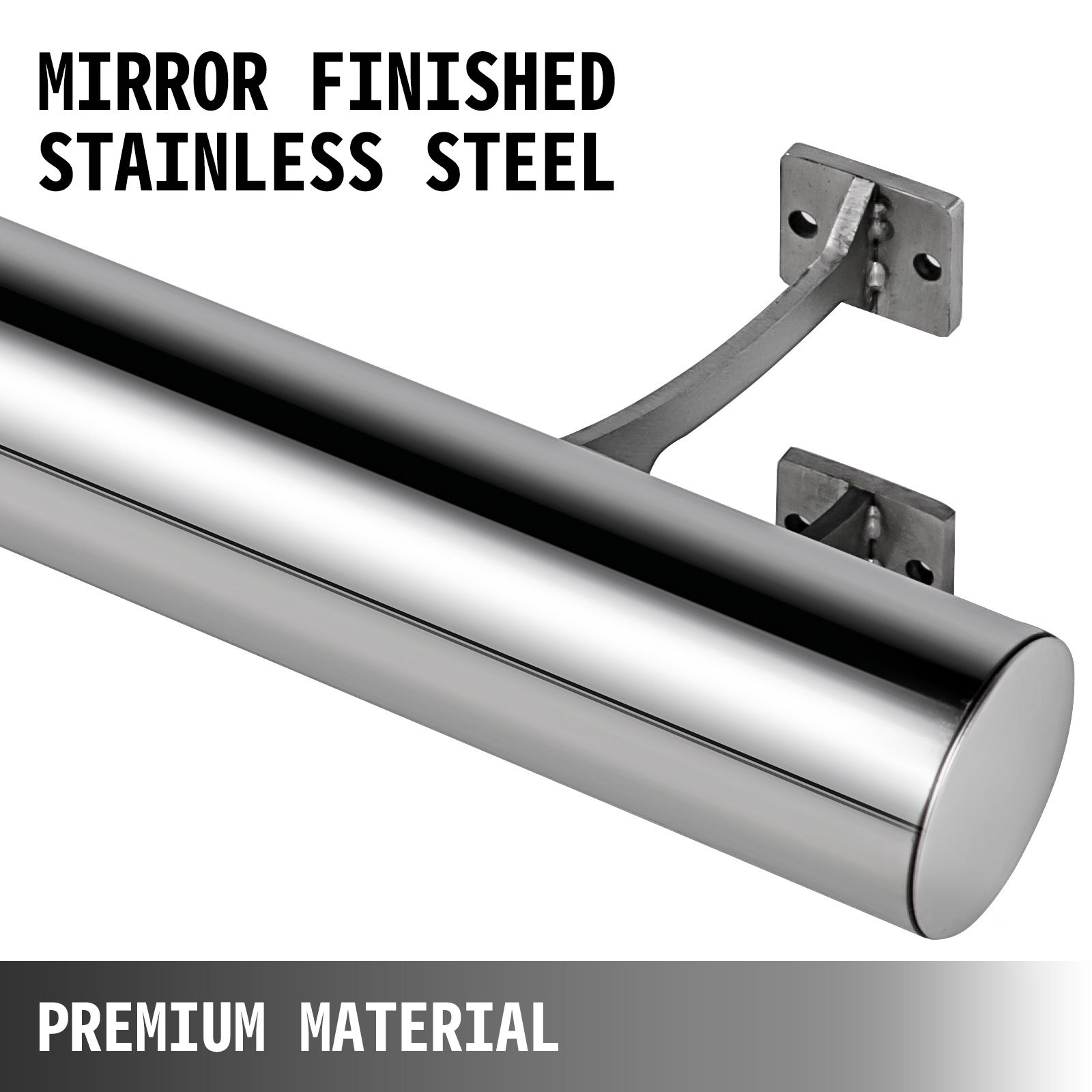 VEVOR 2''OD Bar Foot Rail Kit 5FT Length Solid Bar Mount Foot Rail Kit ...