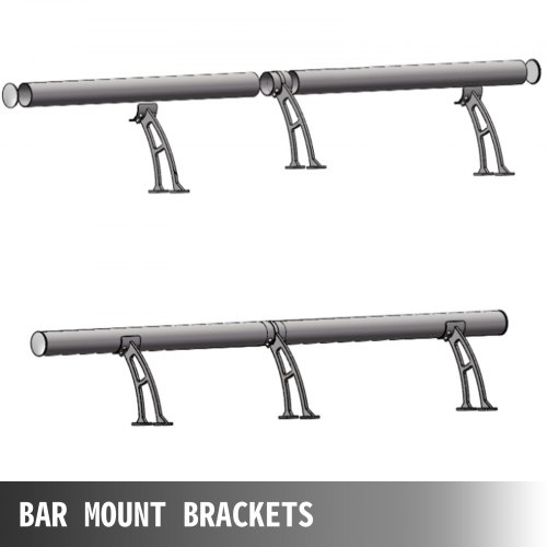 VEVOR 7FT Length Bar Foot Rail Kit,2''OD Solid Brushed Stainless Steel ...