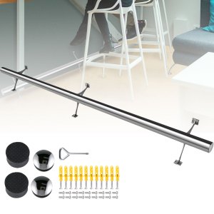 VEVOR 2''OD Bar Foot Rail Kit 8FT Length Solid Bar Mount Foot Rail Kit ...