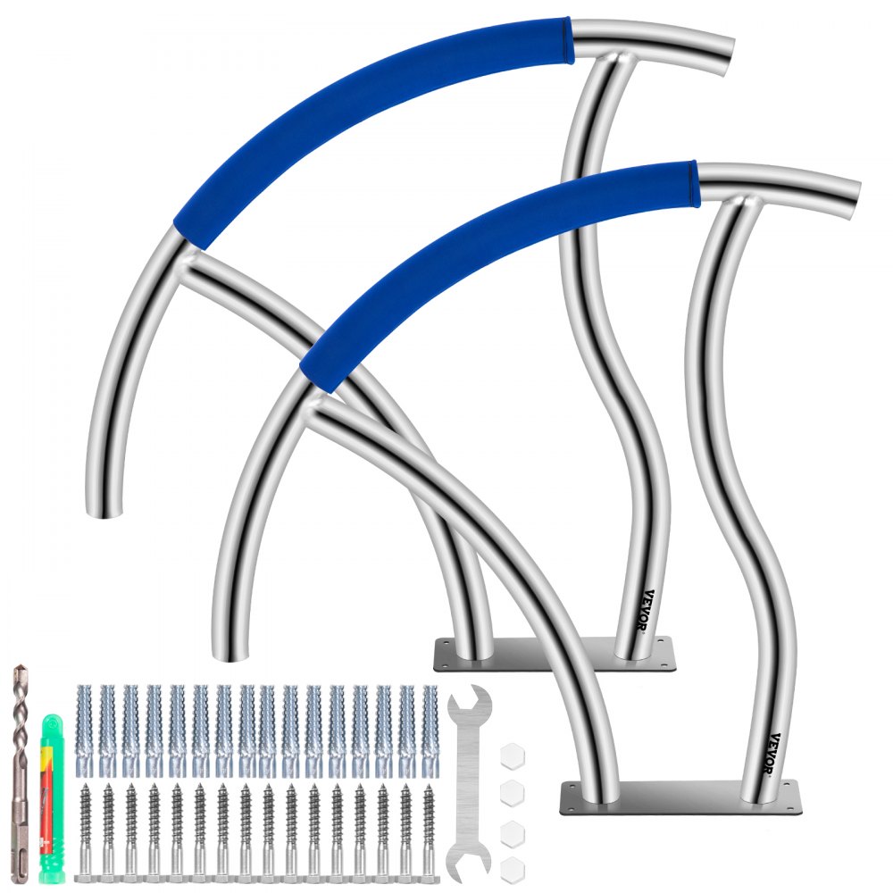 VEVOR VEVOR Pool Handrail, 30" x 30" Swimming Pool Stair Rail, 2 PCs ...