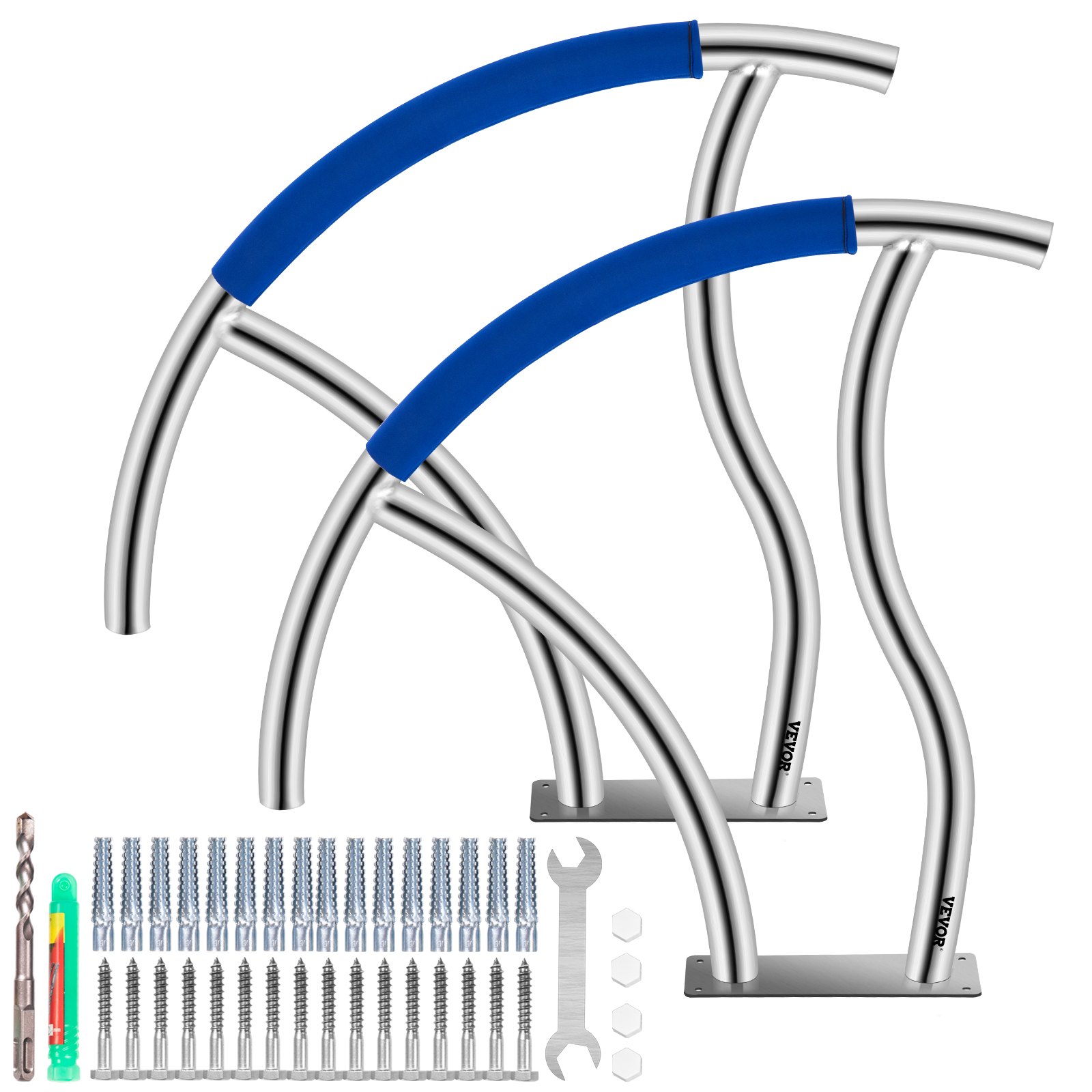 VEVOR Pool Handrail, 2Pack 30"x30" Swimming Pool Stair Rail, 304 ...