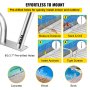 VEVOR Pool Rail 39x32 Pool Railing 304 Stainless Steel 250LBS Load ...