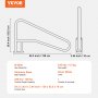 VEVOR Pool Handrail 54 x 36 inch Stainless Steel with Base Plate for ...