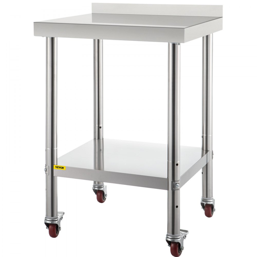 VEVOR Stainless Steel Prep Table, 24 x 24 x 35 Inch, 440lbs Load ...
