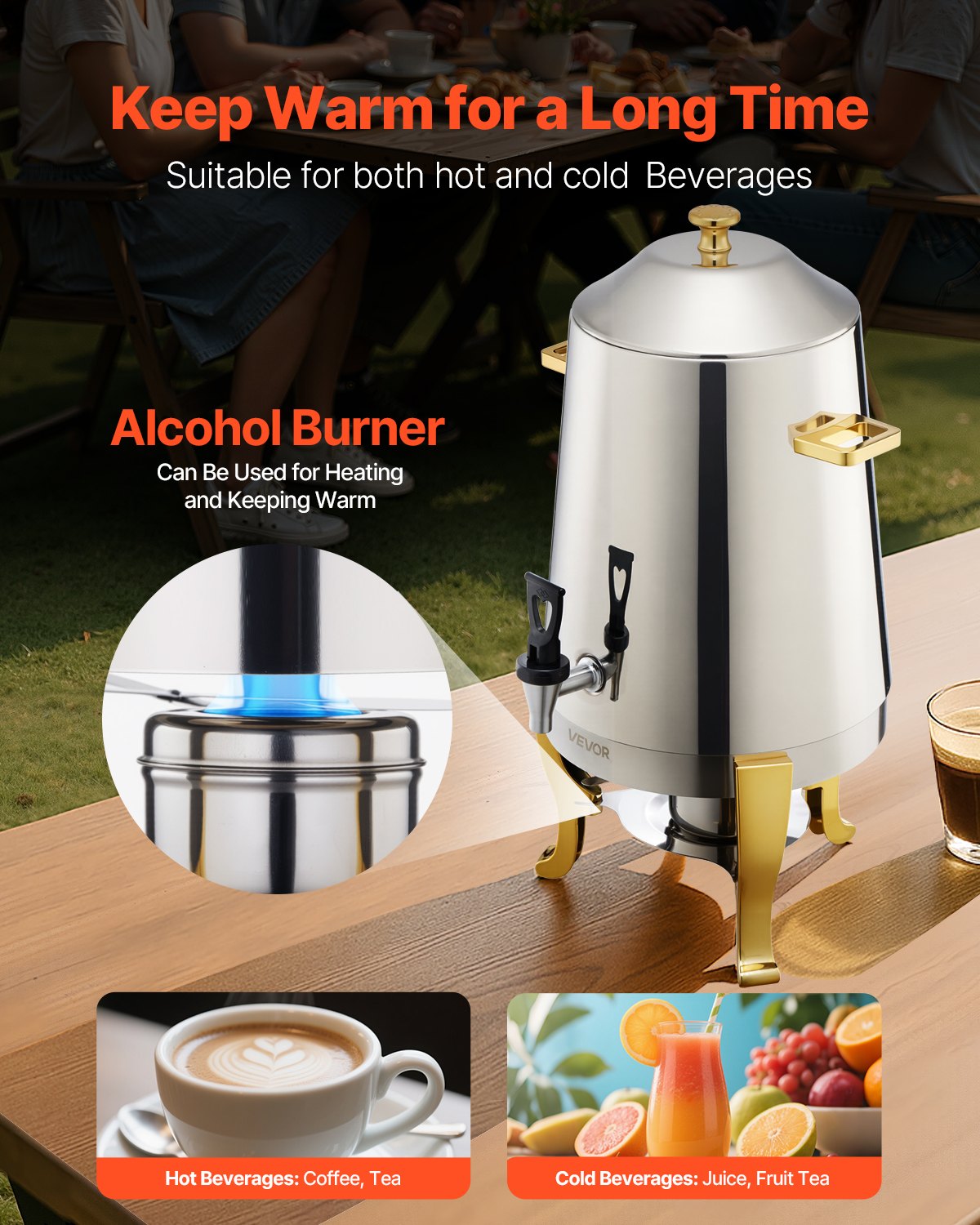 VEVOR Large Hot Drink Dispenser – 3.4 Gal, 750W Heater