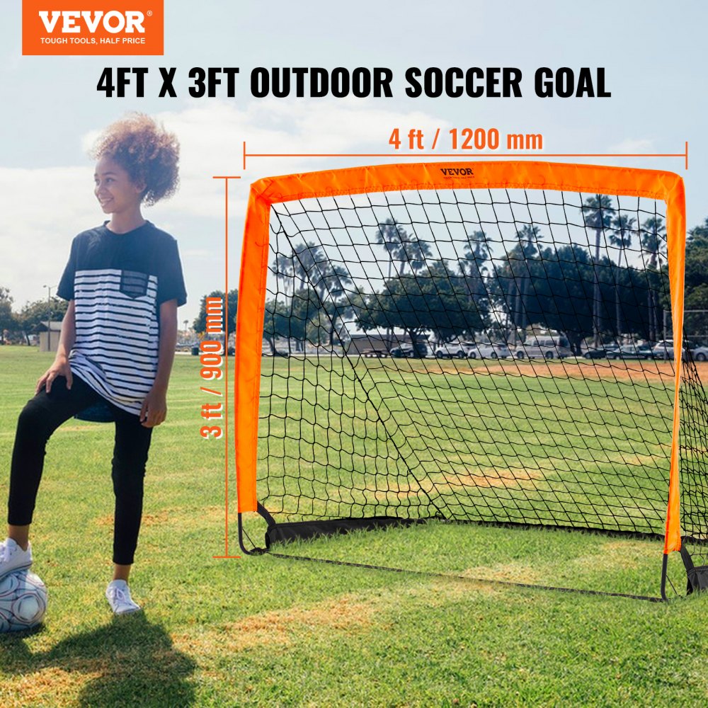 VEVOR Portable Soccer Goal, 4x3 ft Kids Backyard Soccer Net, Foldable ...