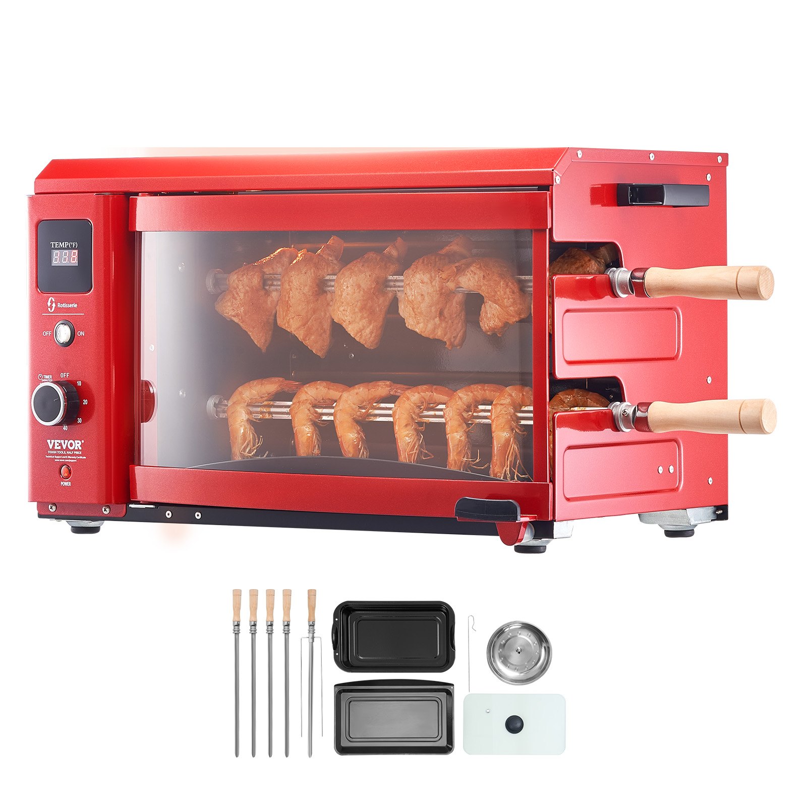 VEVOR Stainless Steel Shawarma Grill Machine Electric Gyro Rotisserie ...
