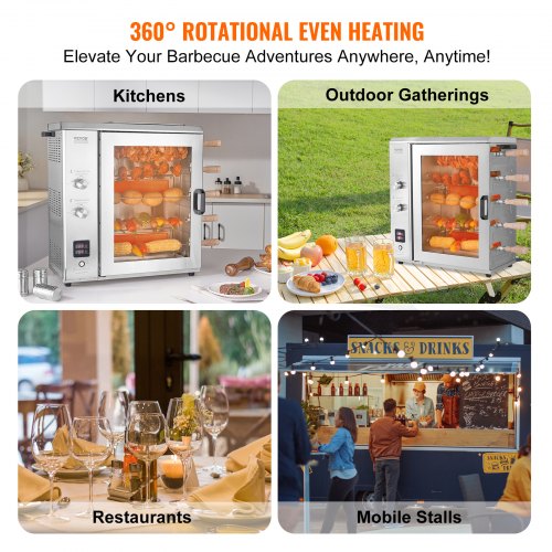 VEVOR Shawarma Grill Machine, 5 Strings of Barbecue Capacity, Chicken ...