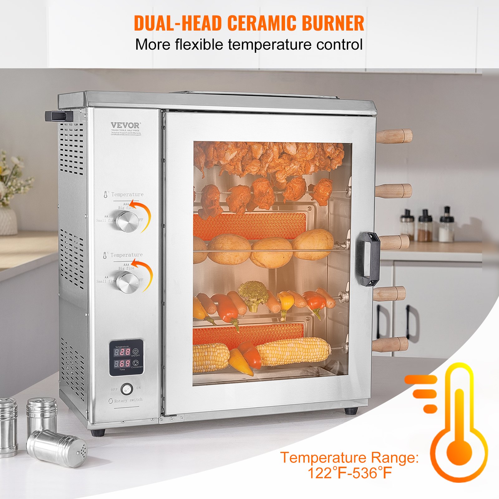 VEVOR Shawarma Grill Machine, 5 Strings of Barbecue Capacity, Chicken ...