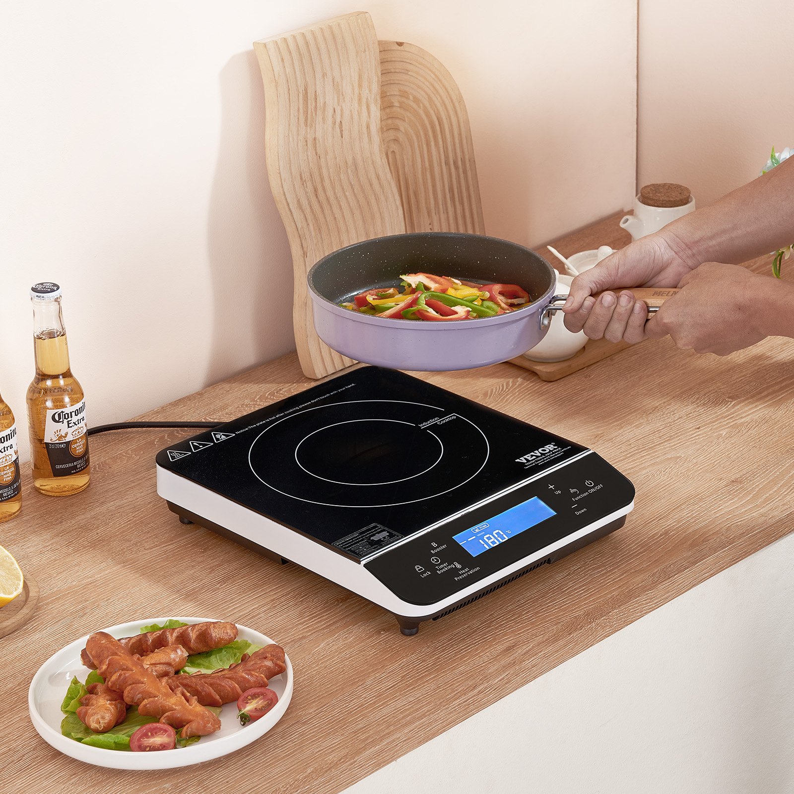 VEVOR Portable Induction Cooktop – 1500W, 9 Temp Levels