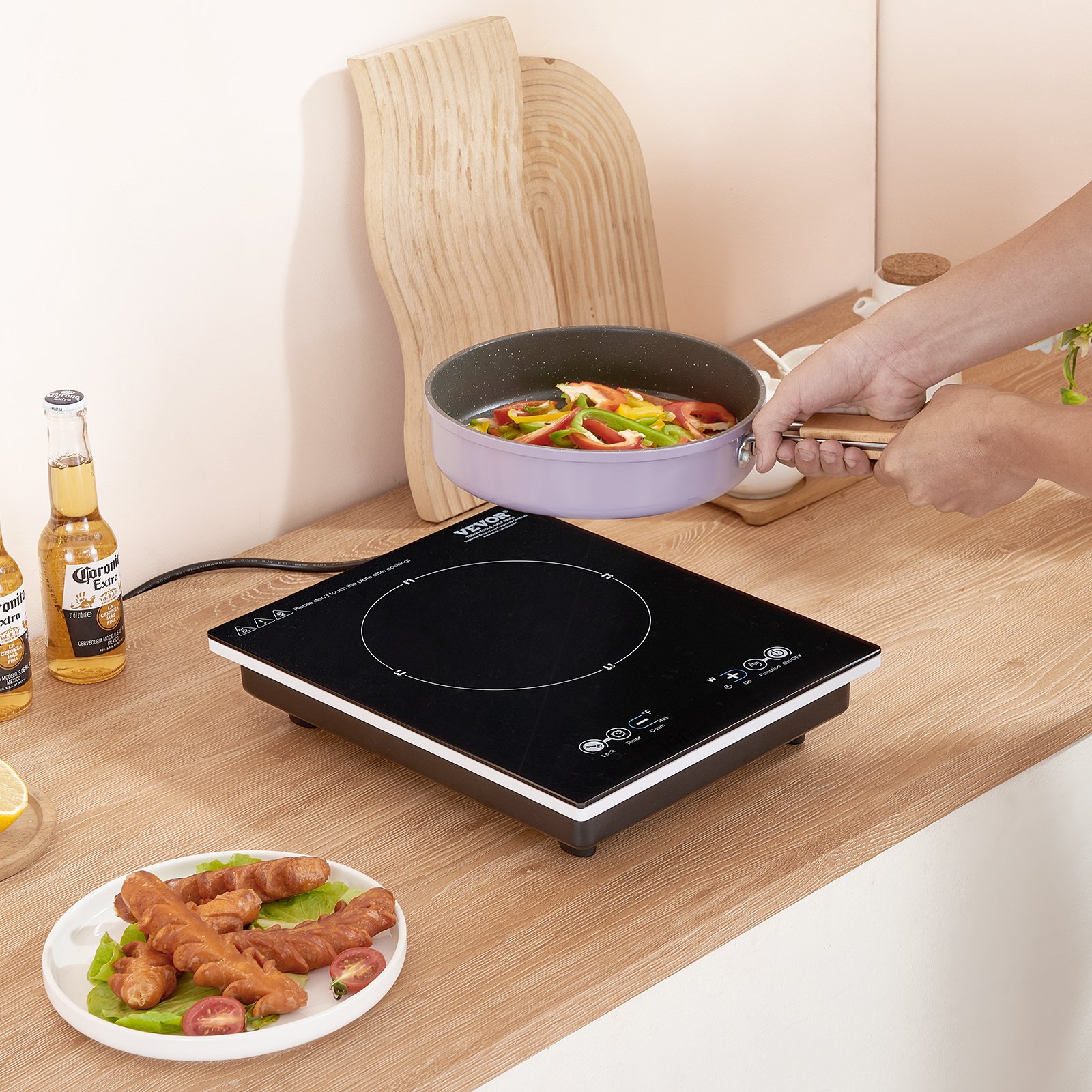 VEVOR Portable Induction Cooktop, 1800W Electric Induction Burner with ...