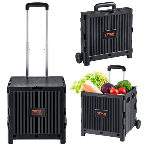 VEVOR Foldable Utility Cart, 80 lbs Load Capacity, Folding Portable ...