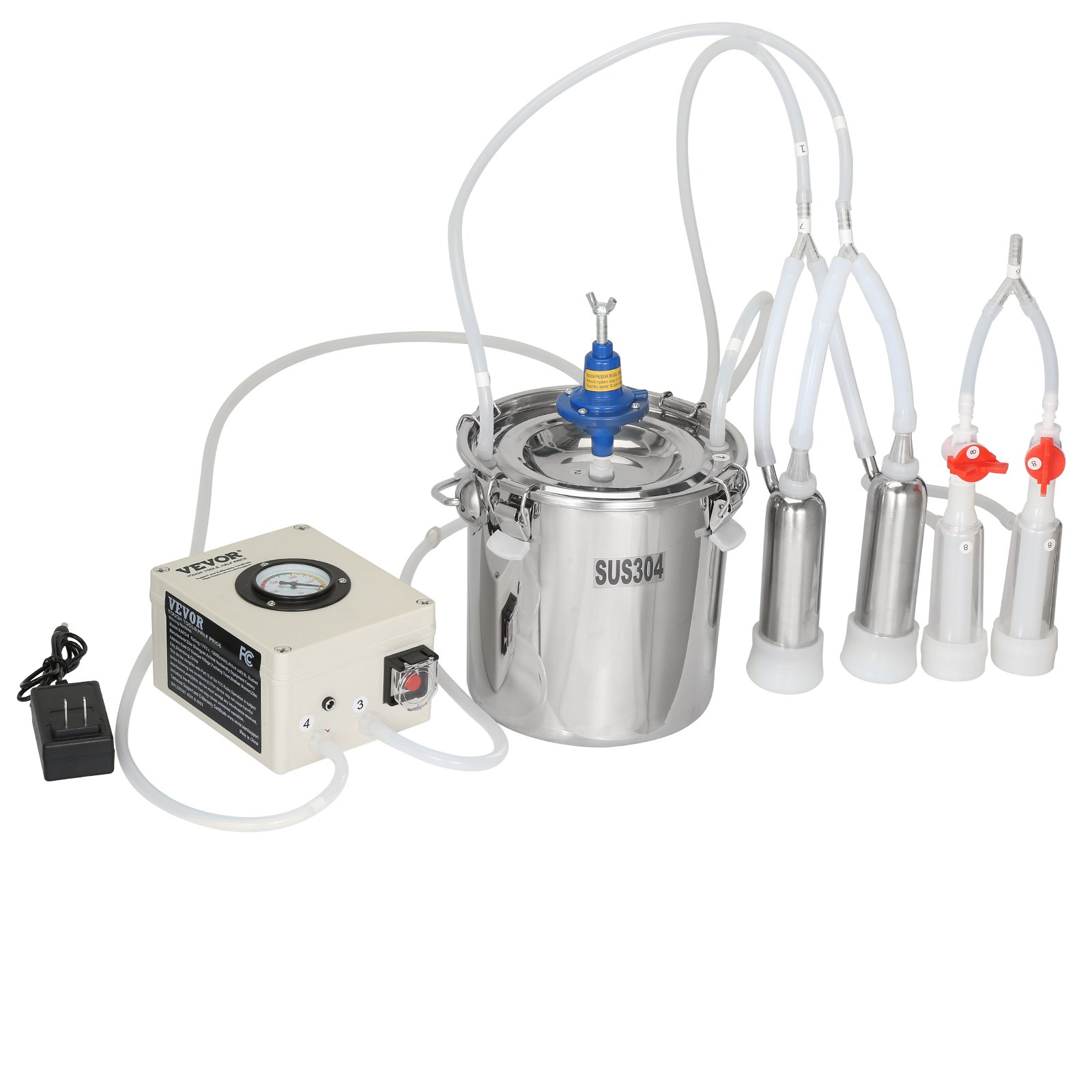 VEVOR Goat Milking Machine, 6 L 304 Stainless Steel Bucket, Electric ...