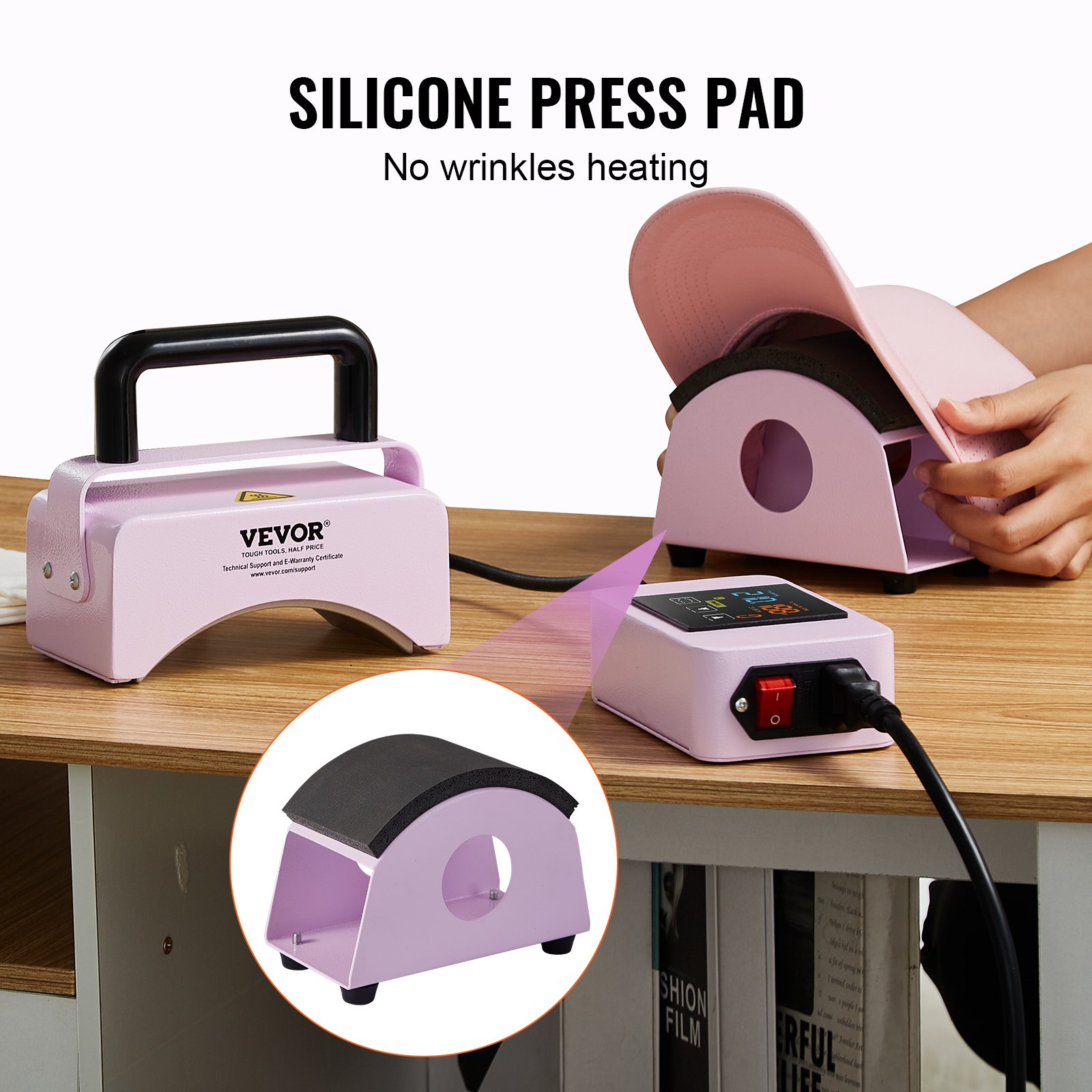 VEVOR Hat Press Machine Mini Hat Heat Press for Caps 5.9x3.15 inch ...
