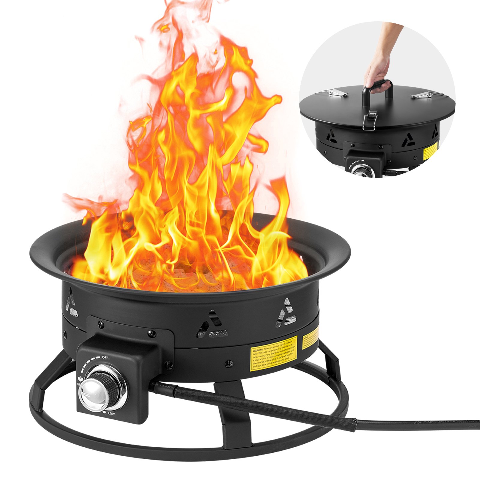 VEVOR Propane Fireplace Portable – 19-Inch, 58,000 BTU